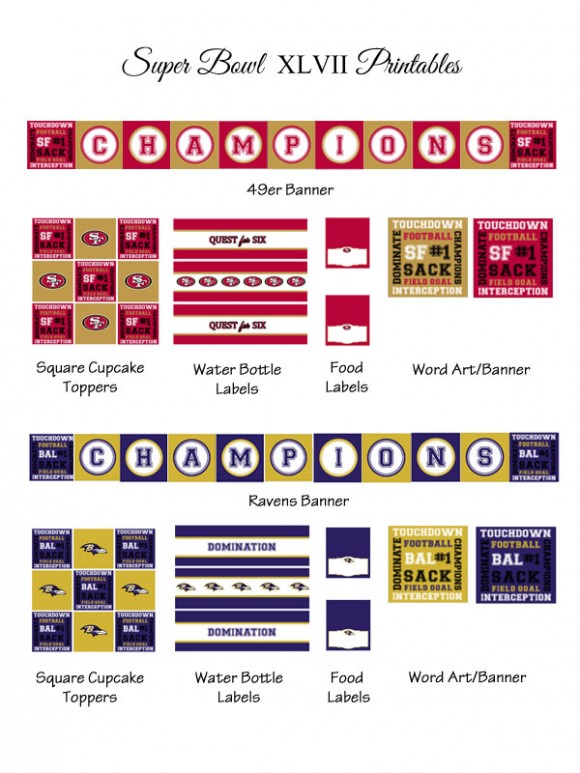 Free Super Bowl Printables!- B. Lovely Events