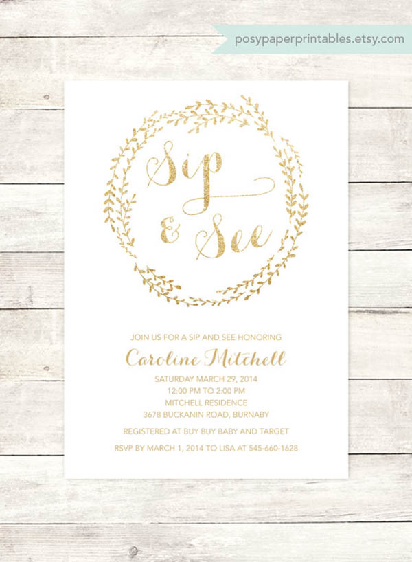Lovely Sip And See Invitations! - B.Lovely Events